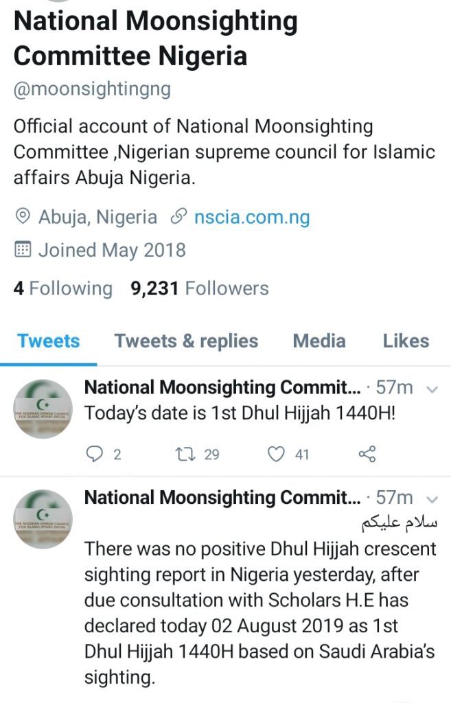 Moon not sighted in Nigeria but we'll follow Saudi Arabia's sighting ...