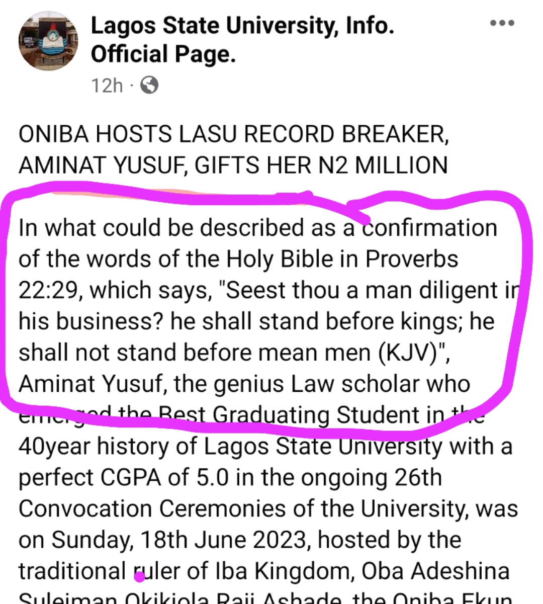 Muslim News frowns at LASU's religious bias in celebration of record ...