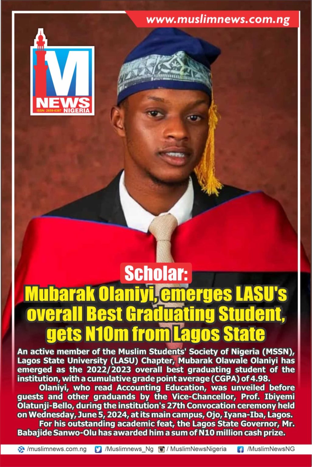27th Convocation: Again, MSSN produces LASU's best graduating student ...