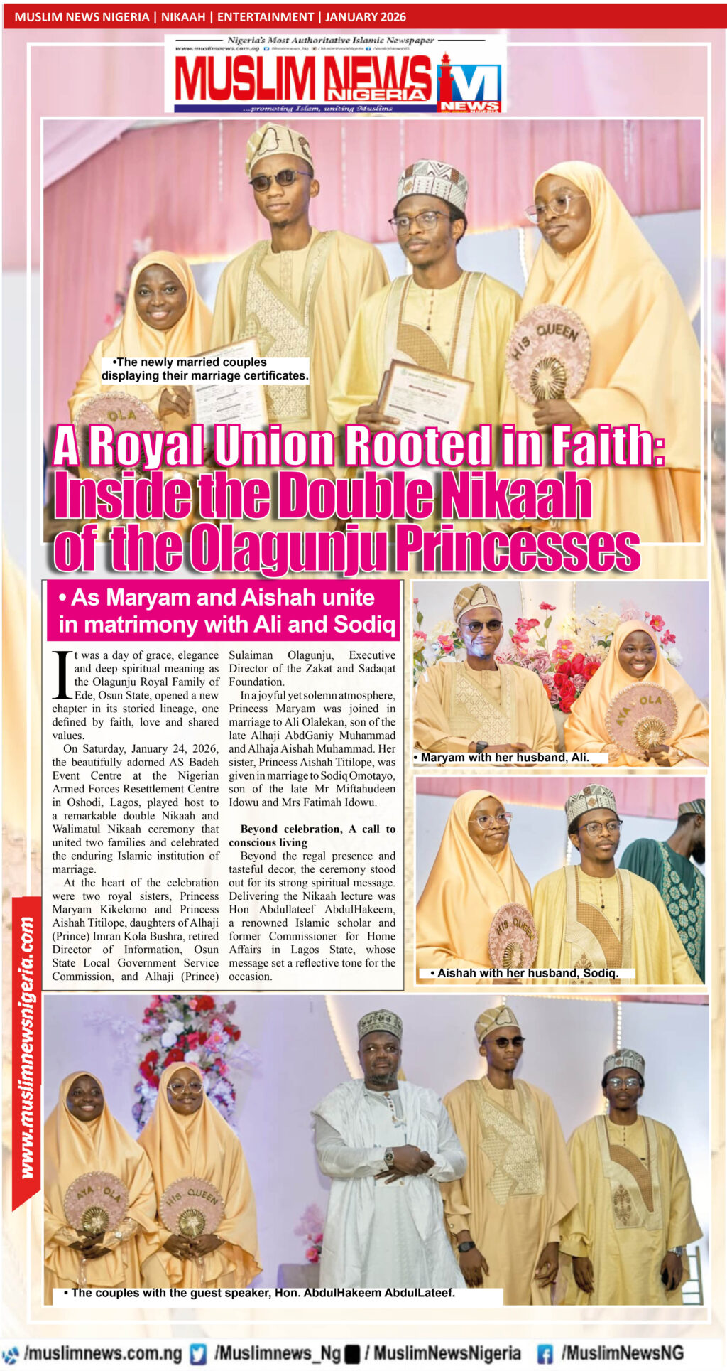 Double Nikaah of the Olagunju Princesses: Maryam and Aishah Unite in ...